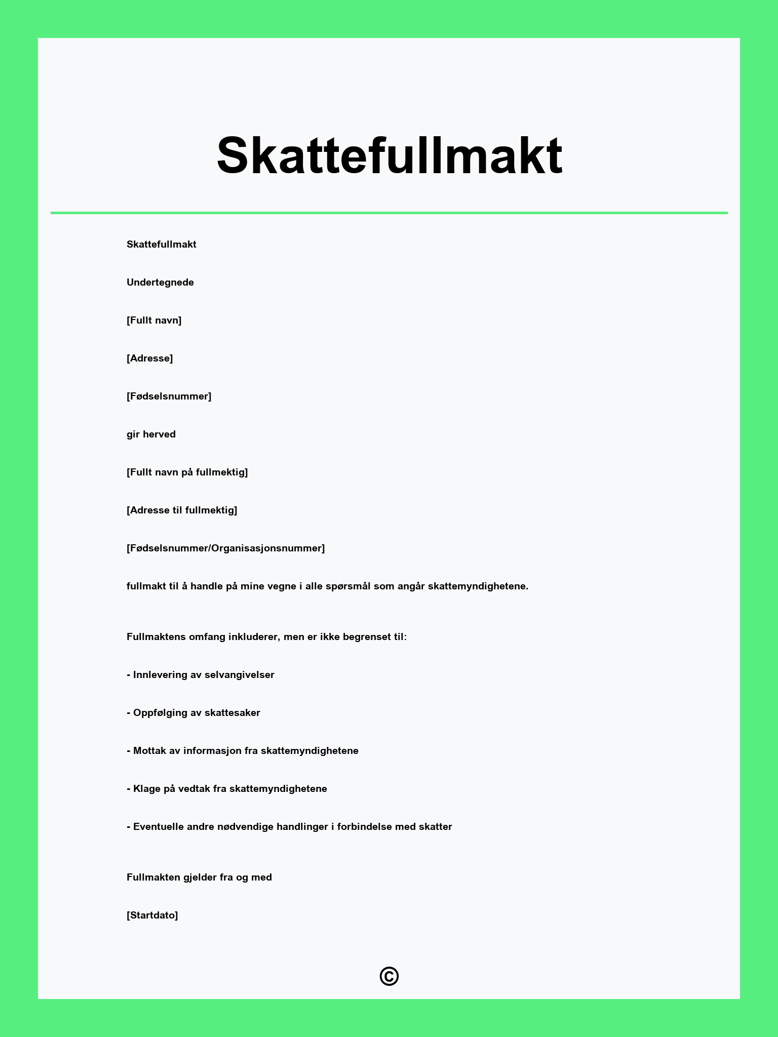 Skattefullmakt